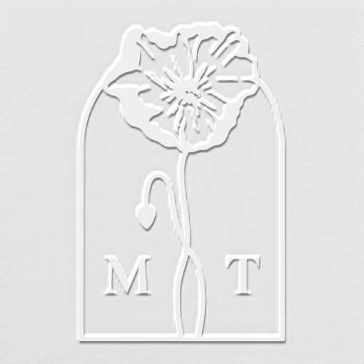 Iceland Poppy Flowers Arch Crest Monogram Embosser | Zazzle