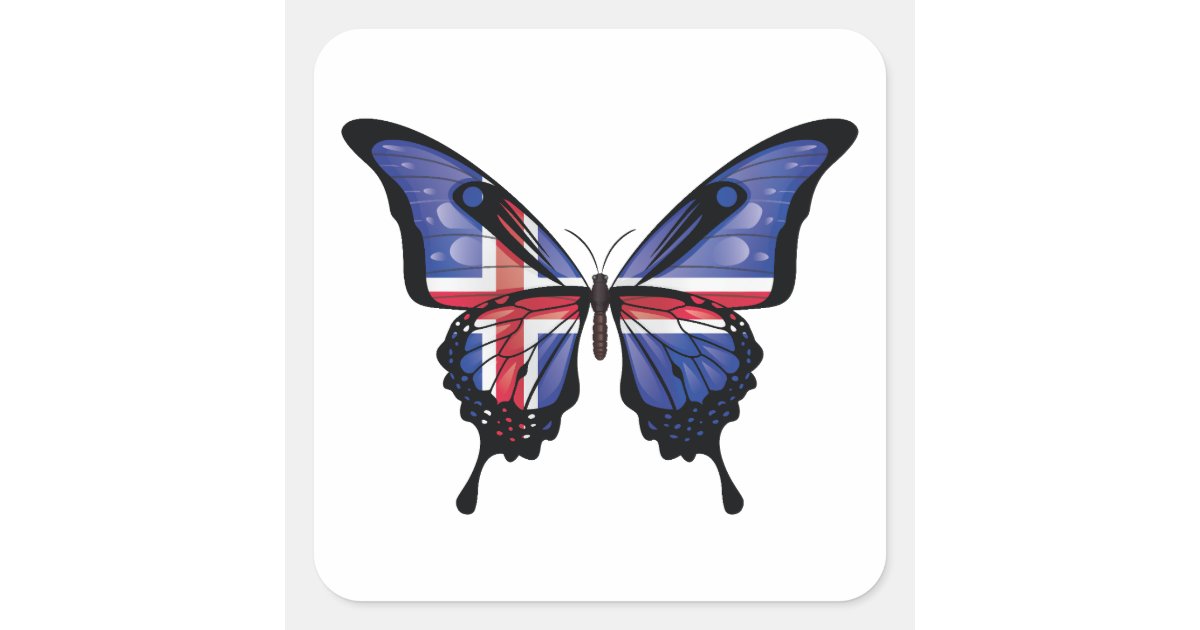 Iceland Swallowtail Butterfly Flag Sticker | Zazzle