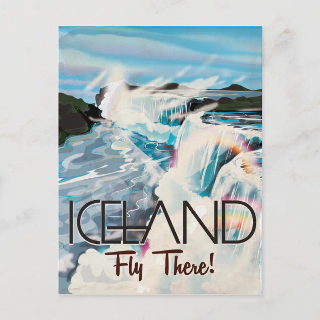 Iceland Vintage Travel Poster Postcard | Zazzle