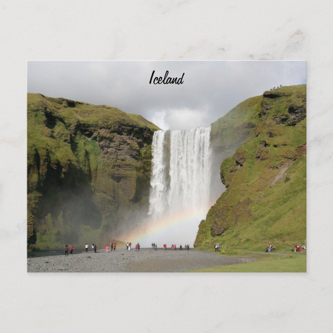 Iceland waterfall Postcard | Zazzle