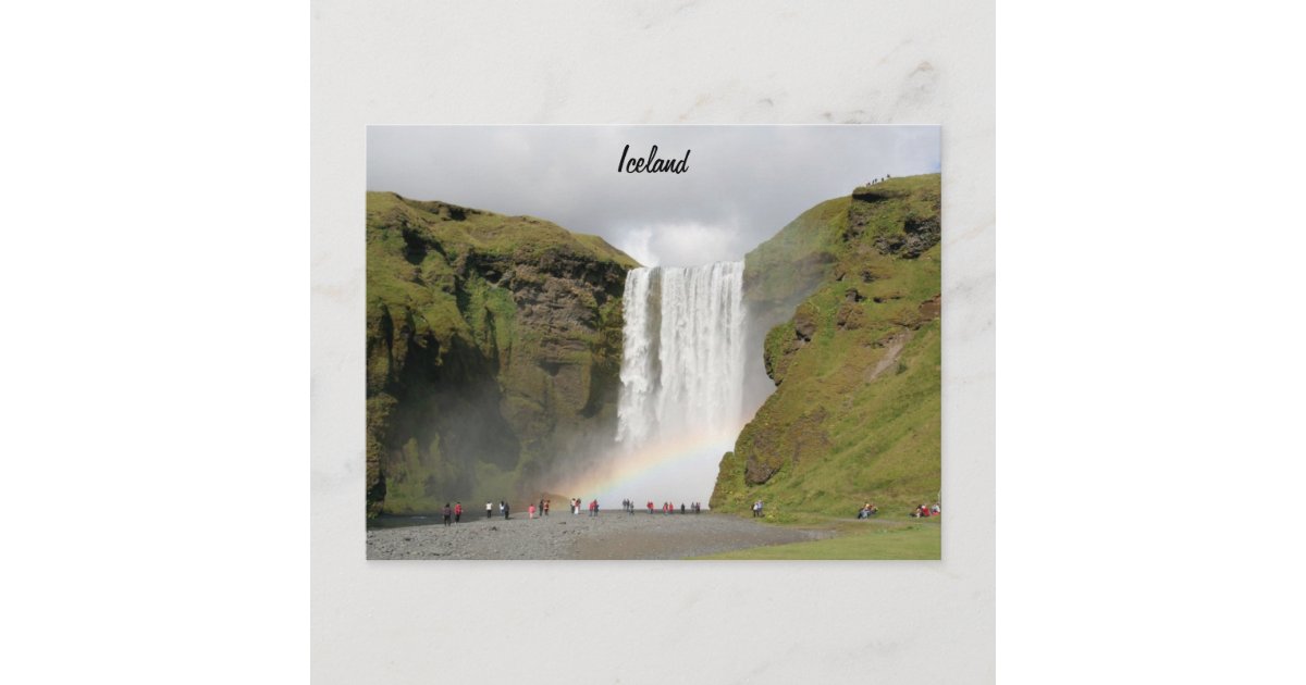 Iceland waterfall Postcard | Zazzle