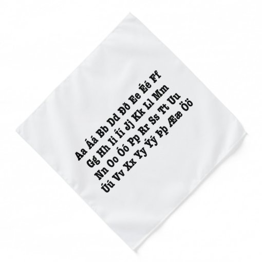 Icelandic Alphabet [Íslenska Stafrófið] Bandana | Zazzle