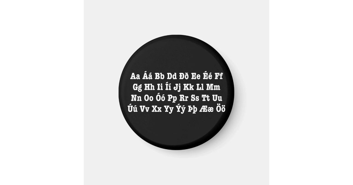 Icelandic Alphabet [Íslenska Stafrófið] Magnet | Zazzle