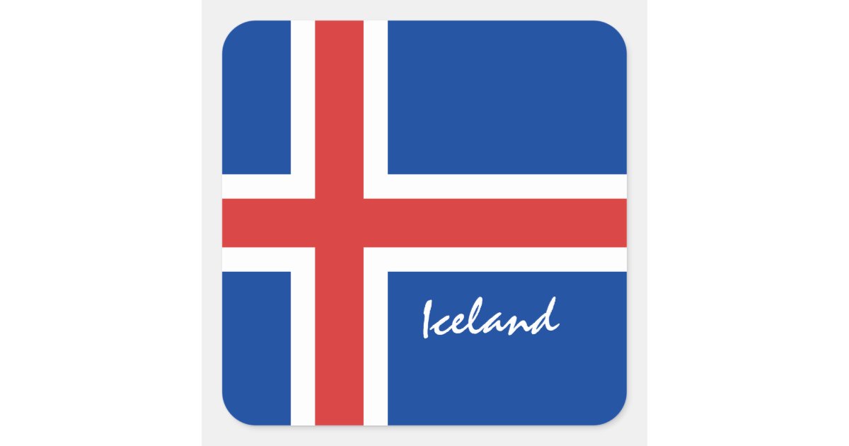 Icelandic flag & Iceland holiday/sports fans Square Sticker | Zazzle.com