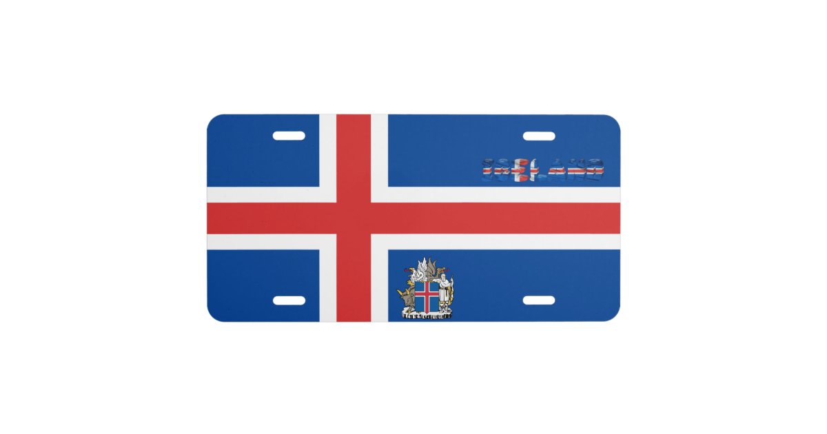 Icelandic flag license plate | Zazzle
