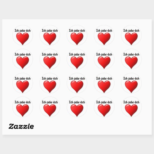 Ich liebe dich - I love you in German Classic Round Sticker | Zazzle