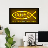 ICHTHUS: Ancient Fish Symbol Poster | Zazzle