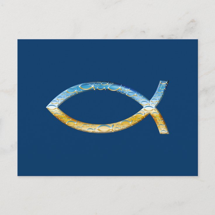 Ichthus | Christian Fish Symbol Postcard | Zazzle