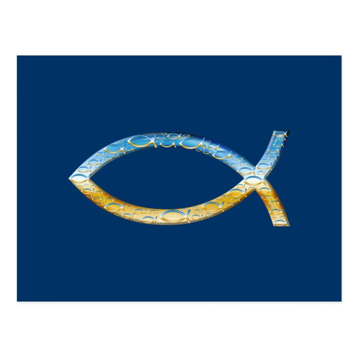 Ichthus | Christian Fish Symbol Postcard | Zazzle.com