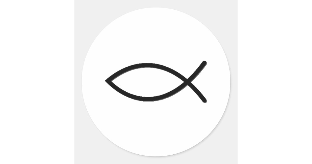 Ichthus Fish Symbol Classic Round Sticker | Zazzle