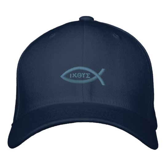 Ichthys Jesus Fish Christian Symbol Embroidered Baseball Hat | Zazzle.com