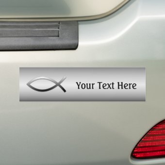 Ichthys Jesus Fish Personalized Custom Bumper Sticker | Zazzle