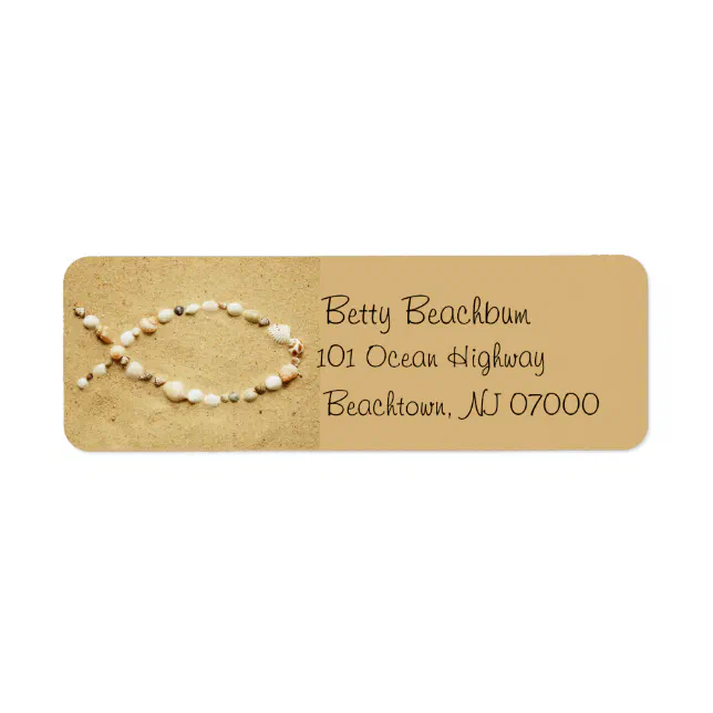 Ichthys Seashell Address Labels | Zazzle