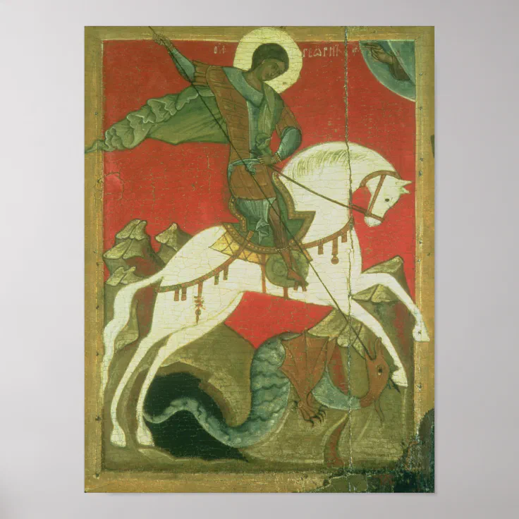 Icon of St. George and the Dragon Poster | Zazzle