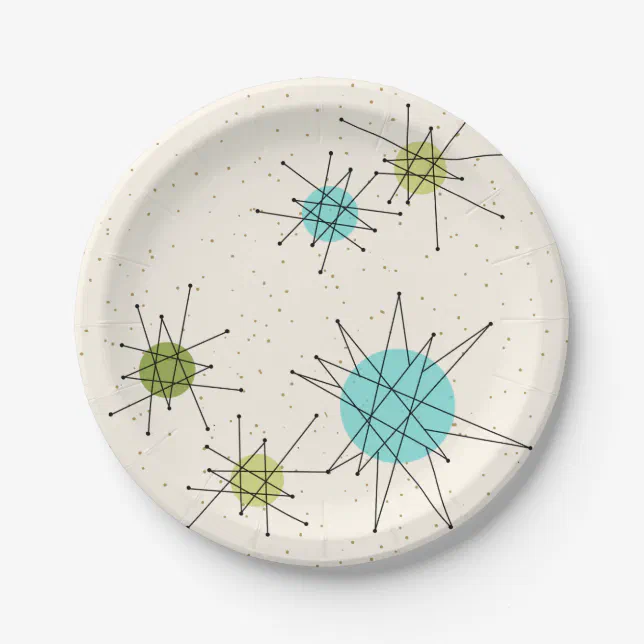 Iconic Atomic Starbursts Paper Plates | Zazzle