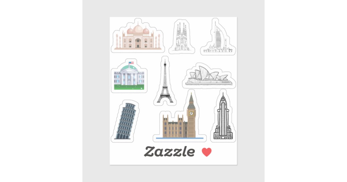 Iconic Building Stickers | Zazzle