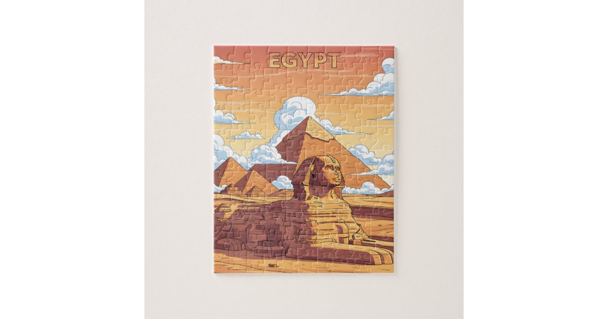 Iconic Egyptian pyramids and sphinx Jigsaw Puzzle | Zazzle