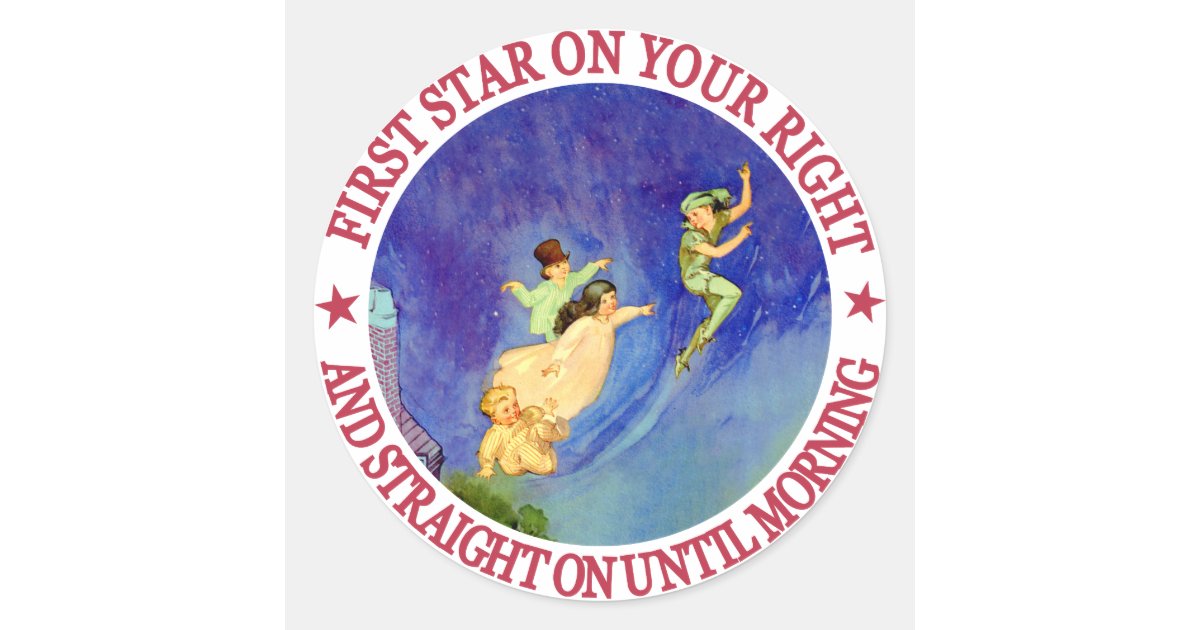 ICONIC IMAGE FROM PETER PAN CLASSIC ROUND STICKER | Zazzle