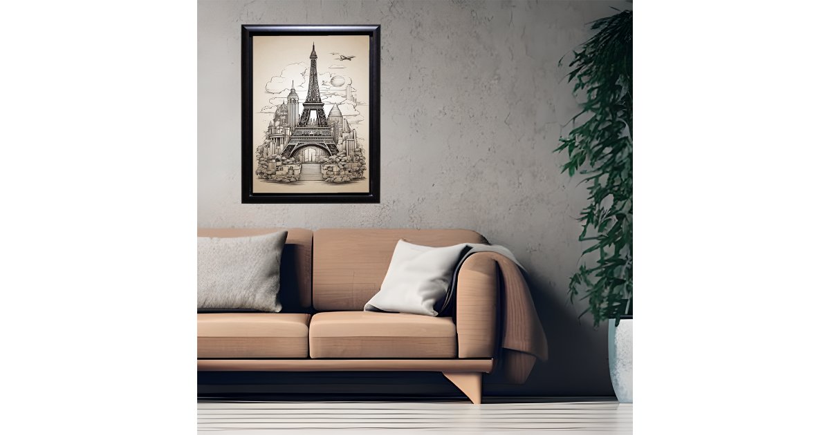 Iconic Landmarks in Monochrome Mastery Poster | Zazzle