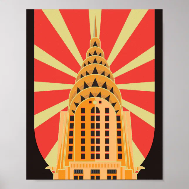 Iconic Retro Art Deco American Building Poster | Zazzle