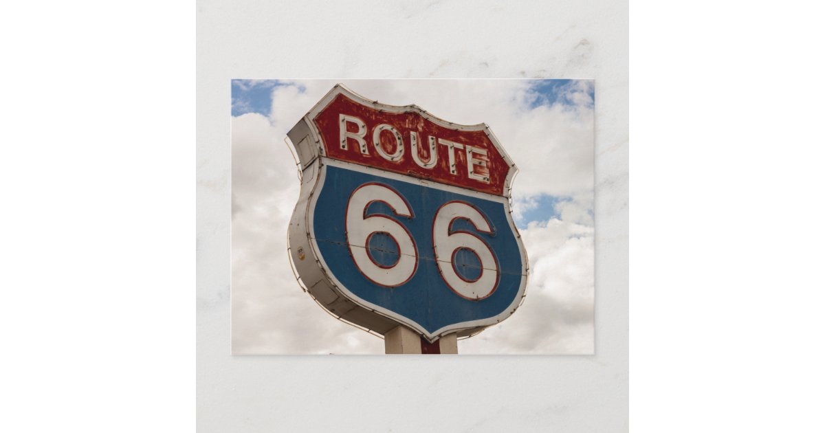 Iconic Route 66 Road Sign Postcard | Zazzle