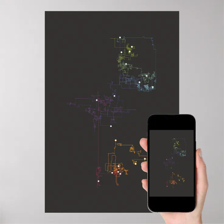Iconography Data Art - Path Poster | Zazzle