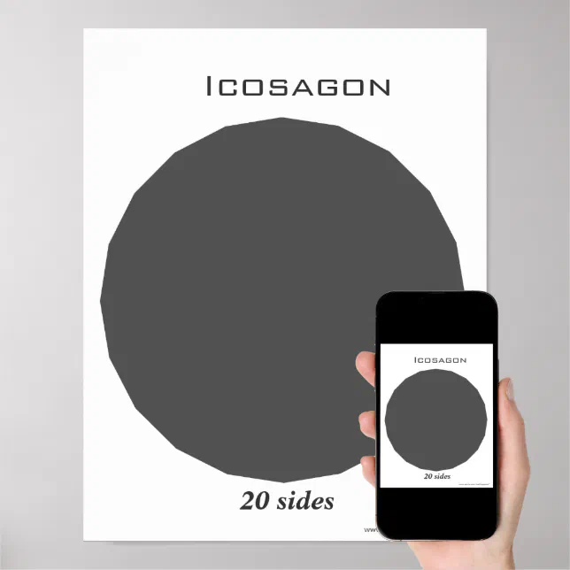 Icosagon Poster of Polygon | Zazzle