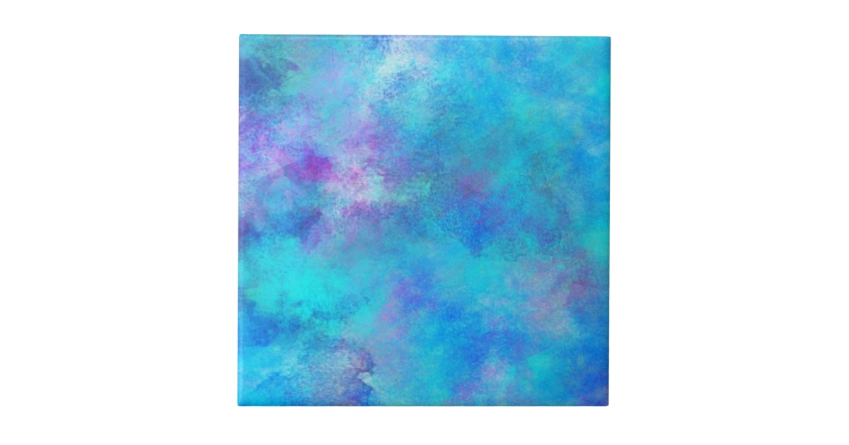 Icy Blue Abstract Design Tile | Zazzle