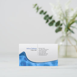 Icy Blue Abstract Wave Copywrite Business Card | Zazzle