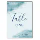 Icy Blue Frosted Watercolor Table Number | Zazzle