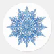 Icy Blue Snowflake Classic Round Sticker | Zazzle