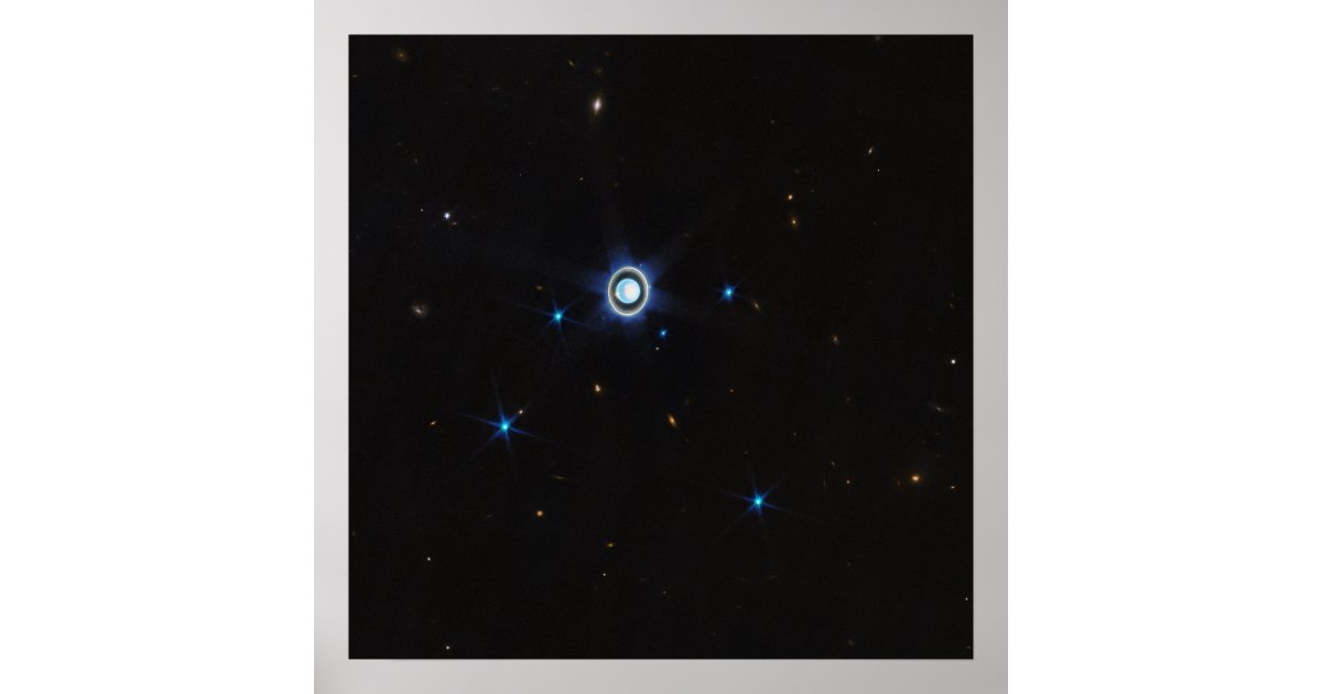 Icy Giant Uranus & Moons | JWST Poster | Zazzle