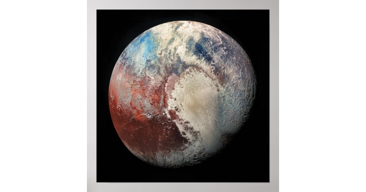 Icy Red Pluto Close-Up Poster | Zazzle