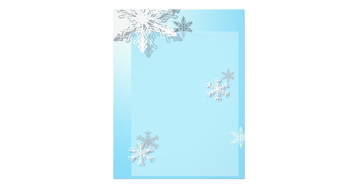 Icy Snowflake Letterhead Stationary | Zazzle.com