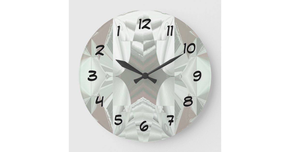 Icy White Pink -Turn Back the Time Backwards Clock | Zazzle