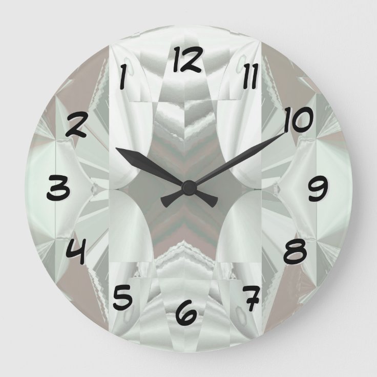 Icy White Pink -Turn Back the Time Backwards Clock | Zazzle