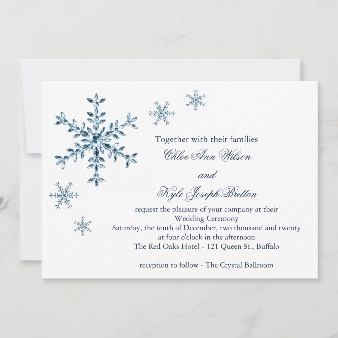 Icy Winter Snowflake Wedding Invitation | Zazzle