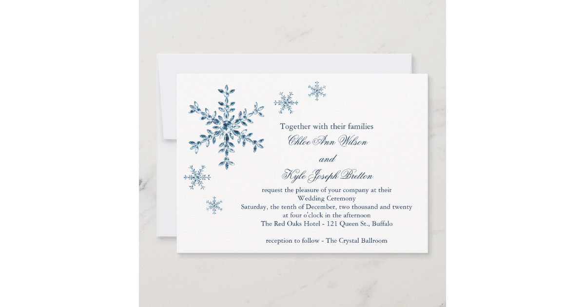 Icy Winter Snowflake Wedding Invitation | Zazzle