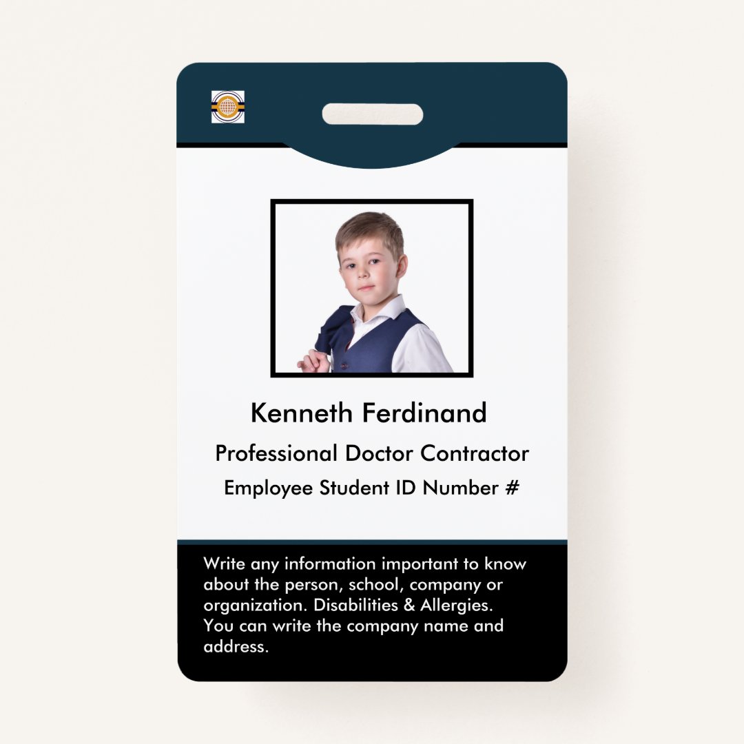 ID Identification Card Bar Code Photo Badge | Zazzle