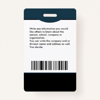 ID Identification Card Bar Code Photo Badge | Zazzle