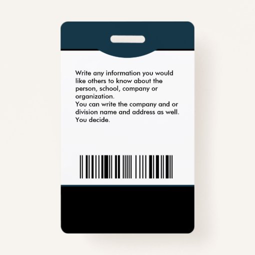 ID Identification Card Bar Code Photo Badge | Zazzle