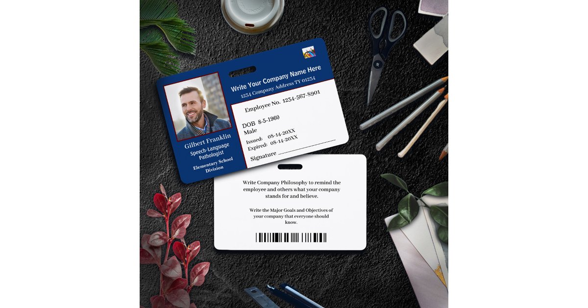ID Identification Card Bar Code Photo Badge | Zazzle
