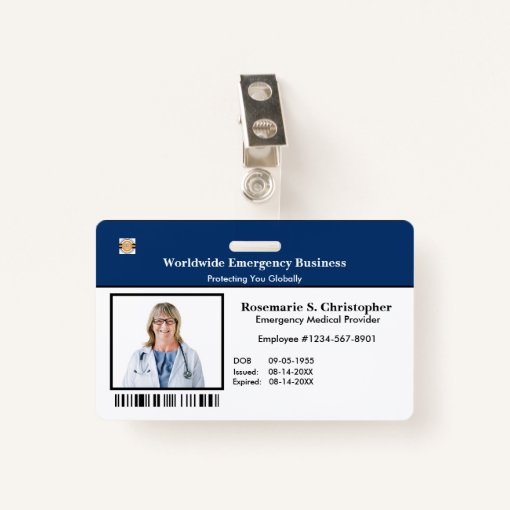 ID Identification Card Bar Code Photo Badge | Zazzle