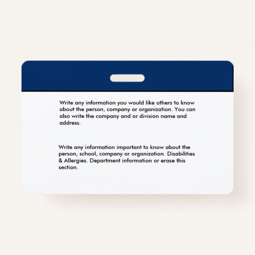 ID Identification Card Bar Code Photo Badge | Zazzle