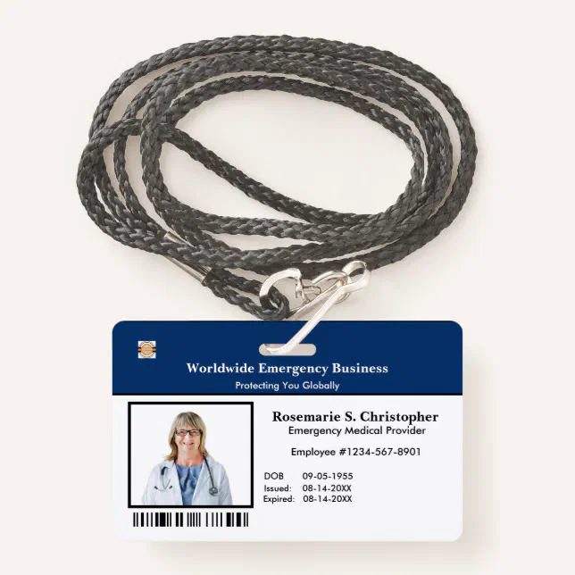 ID Identification Card Bar Code Photo Badge | Zazzle