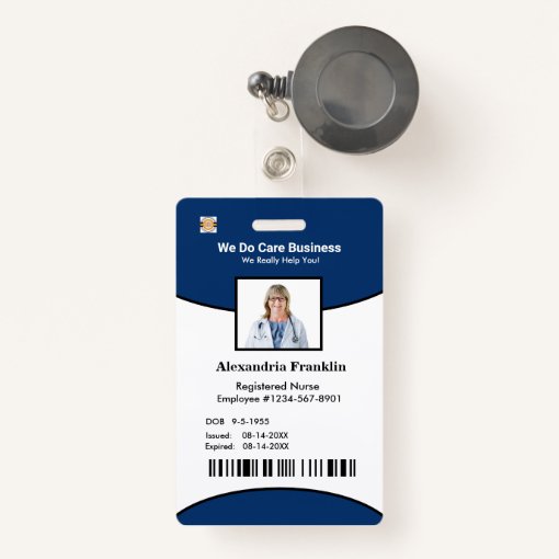 ID Identification Card Bar Code Photo Employee Badge | Zazzle