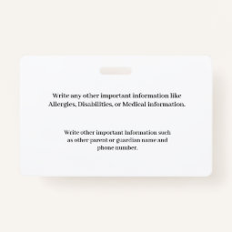 ID Identification Card Bar Code Student School Badge | Zazzle