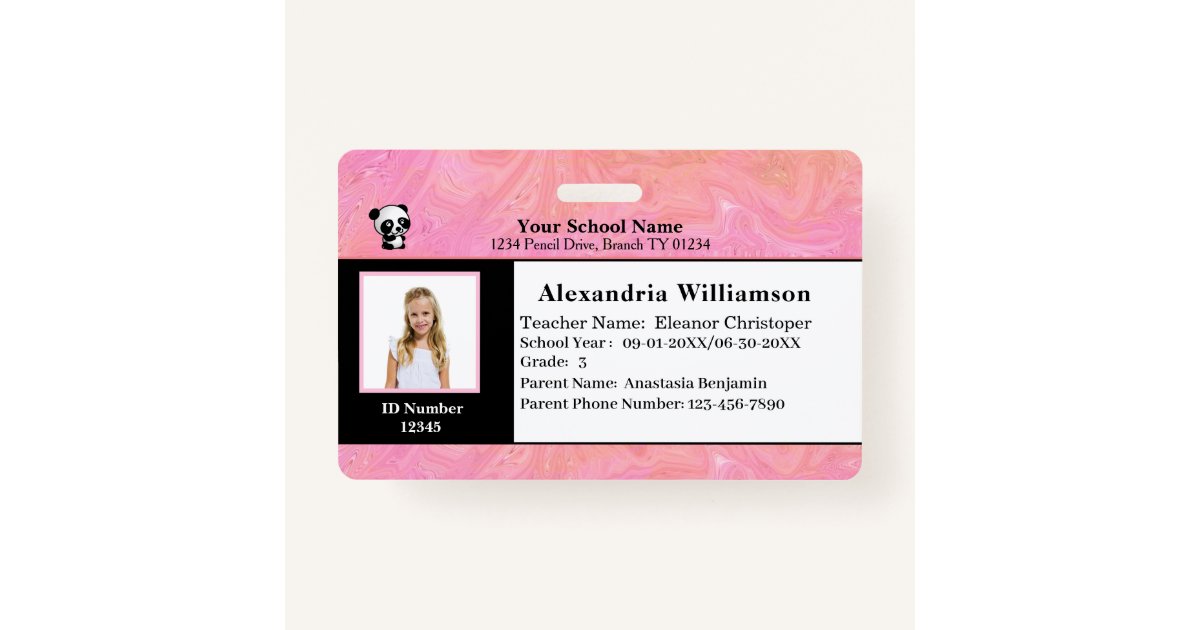 Id Identification Card Boy Girl Child Photo Custom Badge | Zazzle