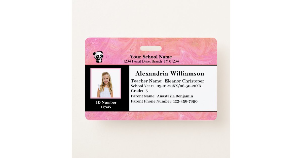 Id Identification Card Boy Girl Child Photo Custom Badge | Zazzle