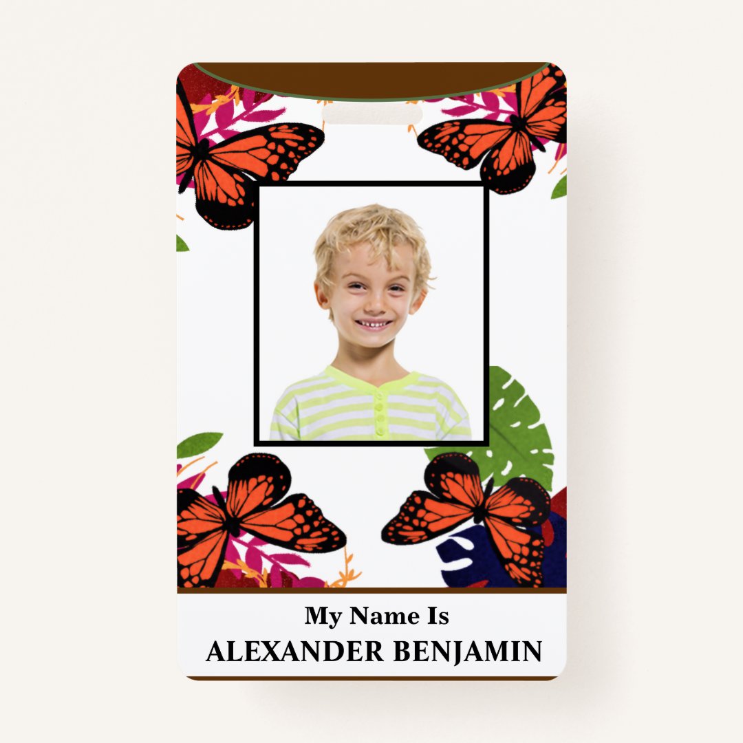 ID Identification Card Child Student Photo Custom Badge | Zazzle